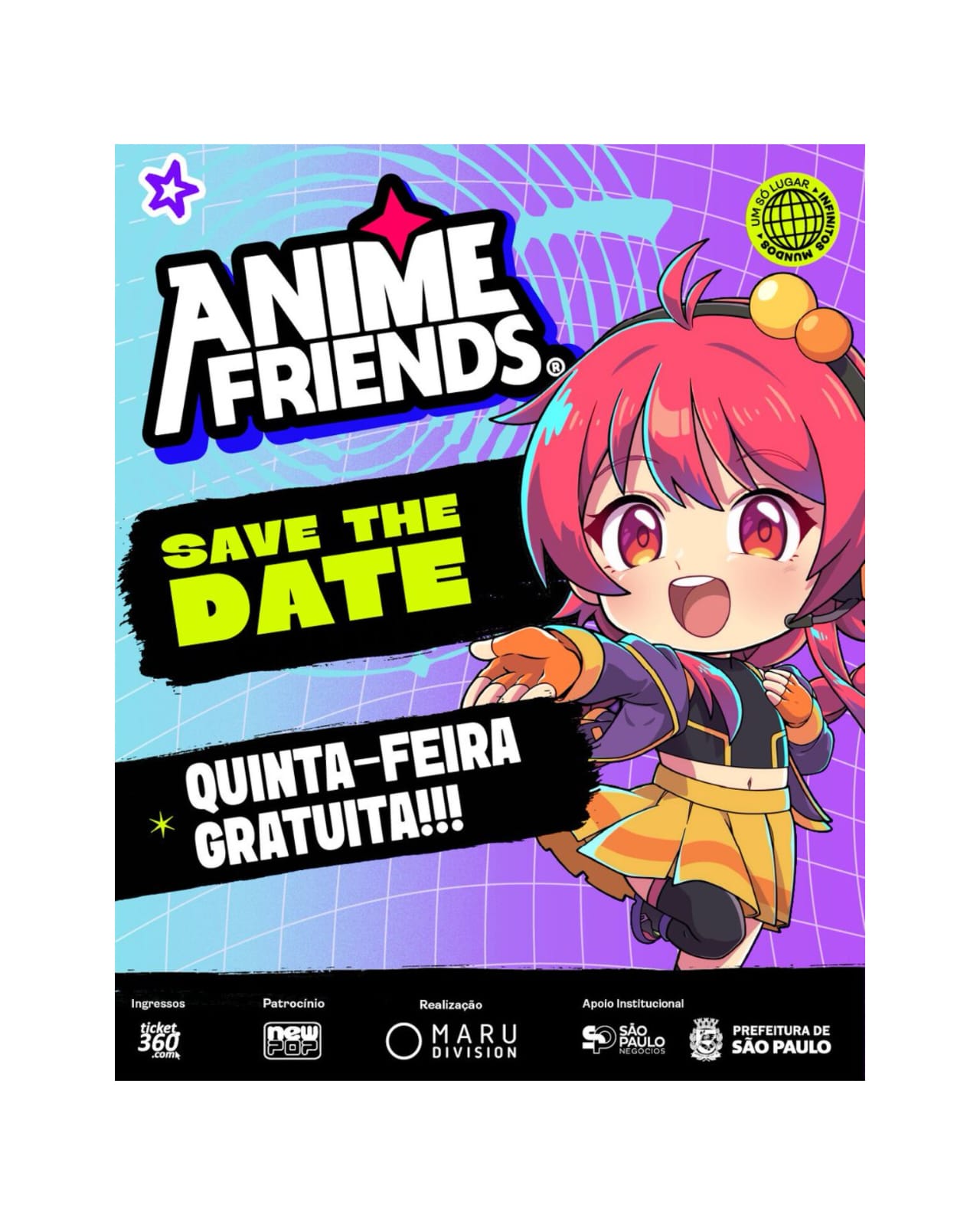Anime Friends 2026 terá entrada gratuita no primeiro dia do evento em ...